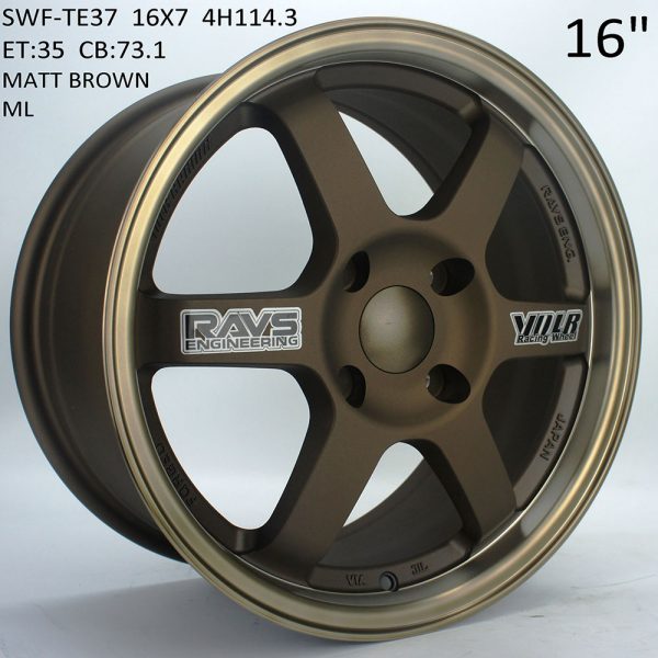 SWF-TE37 16X7 4X114.3 ET35 MATT BROWN ML – SINWUFU ENTERPRISE SDN BHD